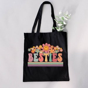 Besties Tote Bags, Best Friends Bags, Friends Matching Bags, Flower ...