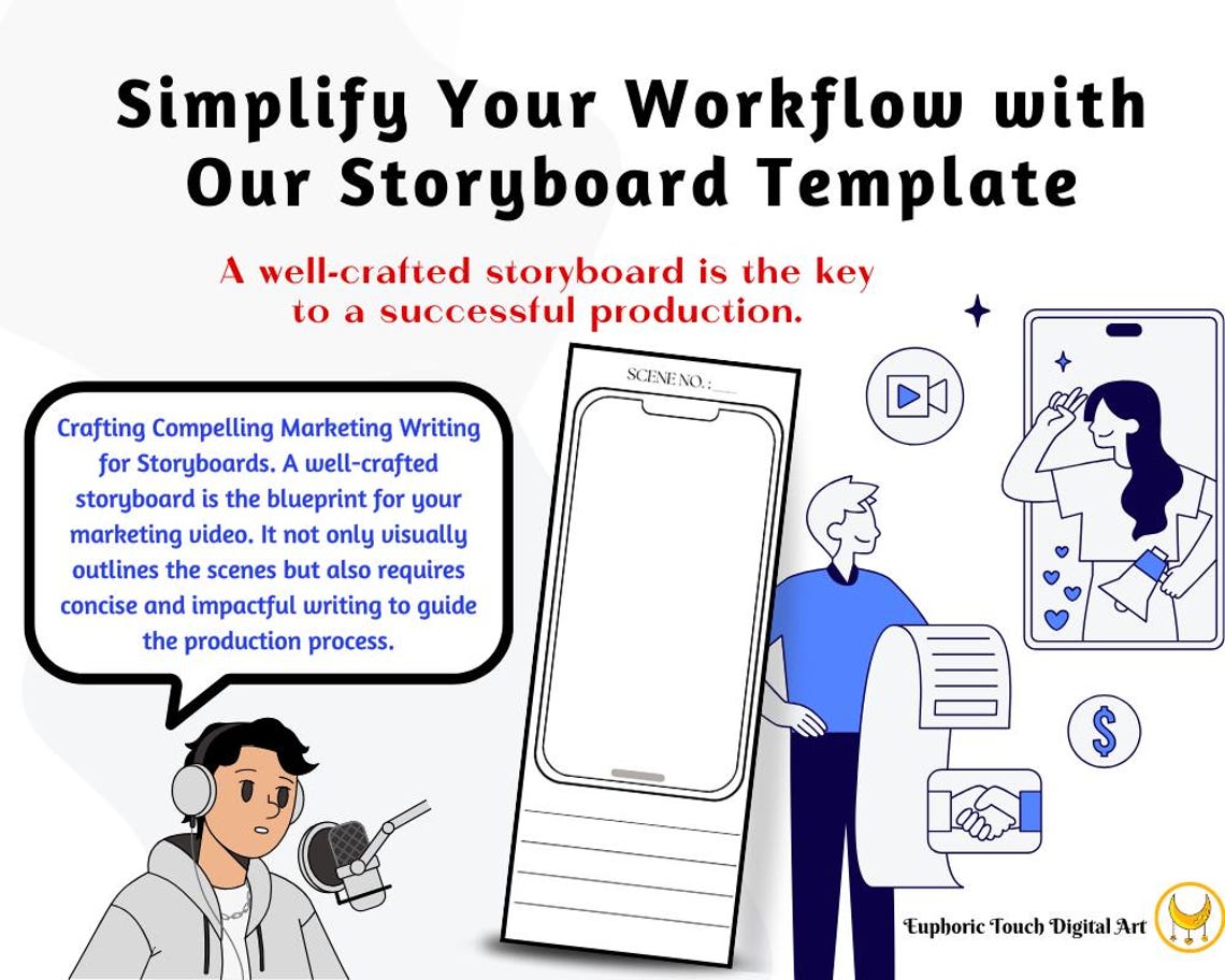 Content Creator Storyboard. A Printable Storyboard Template for ...