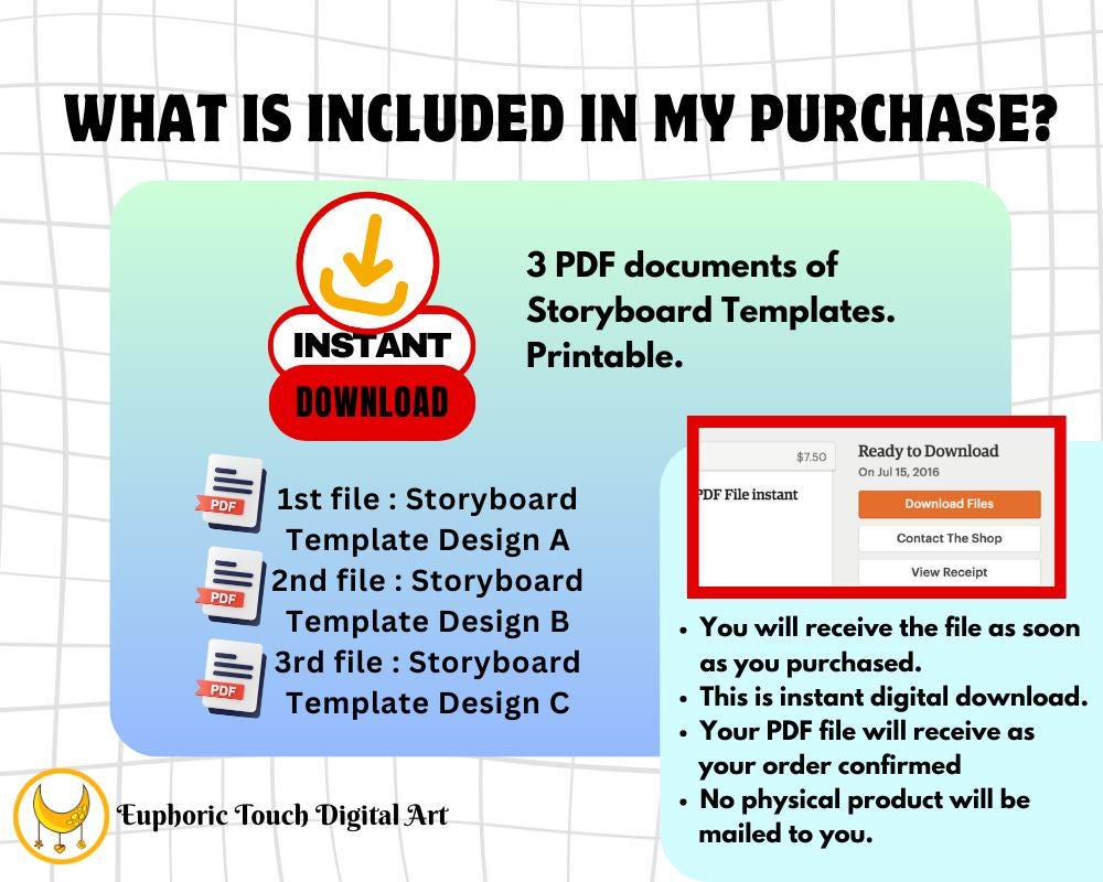 Printable Storyboard Template for Content Creator. Story Board Planner ...