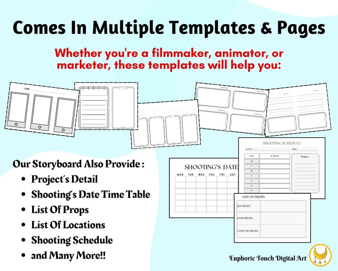 Content Creator Storyboard. A Printable Storyboard Template for ...