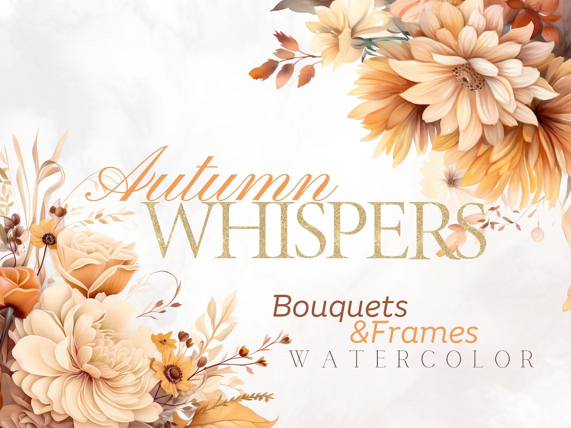 Autumn Flowers Clipart Fall Frames & Borders Clipart Fall - Etsy