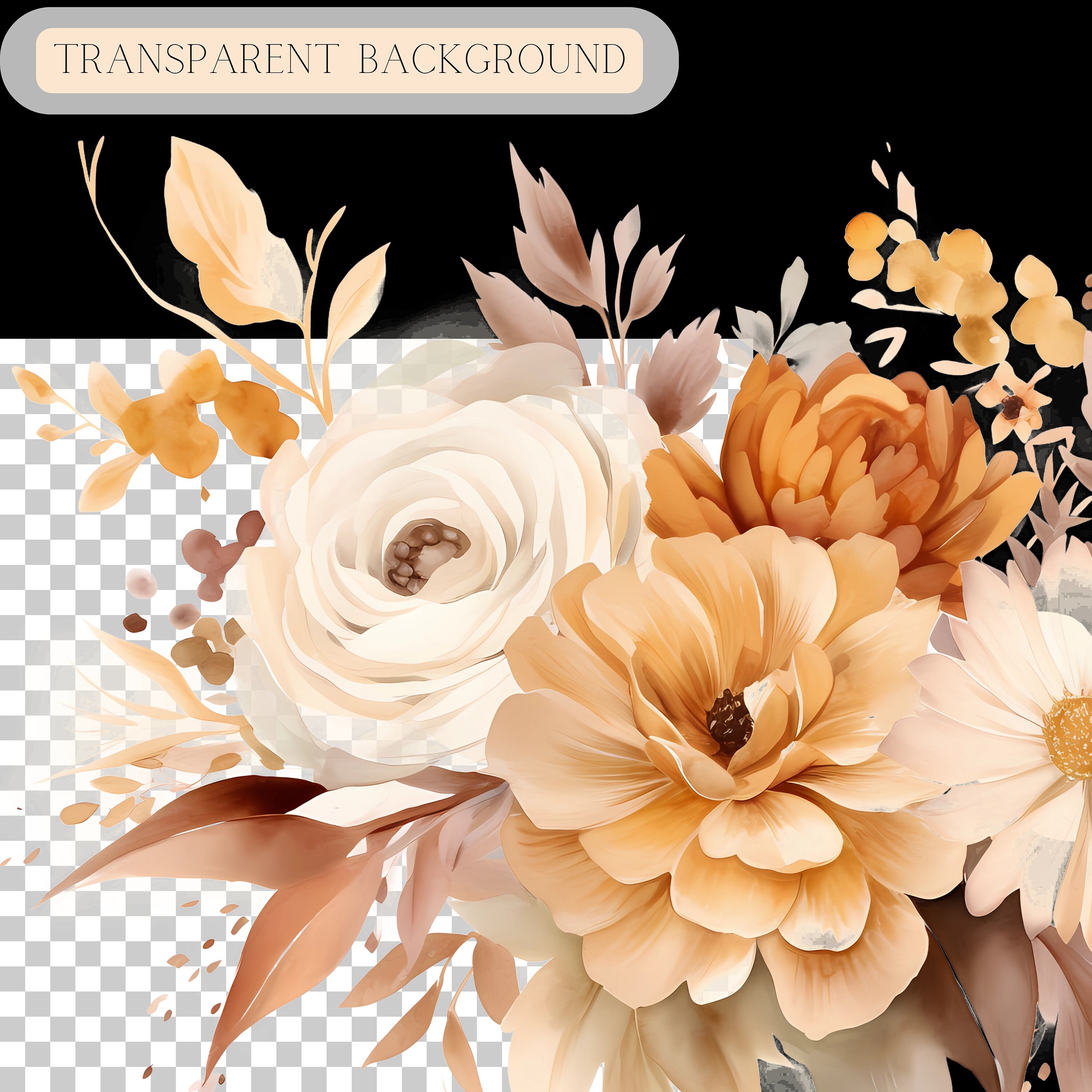 Autumn Flowers Clipart Fall Frames & Borders Clipart Fall - Etsy