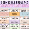 Alphabet Date Ideas, Alphabet Dates From A-Z, 300 Printable Date Ideas ...