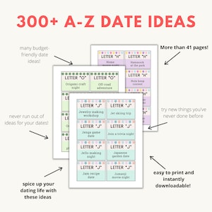 Alphabet Date Ideas, Alphabet Dates From A-Z, 300 Printable Date Ideas ...