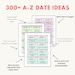 Alphabet Date Ideas, Alphabet Dates From A-Z, 300 Printable Date Ideas ...