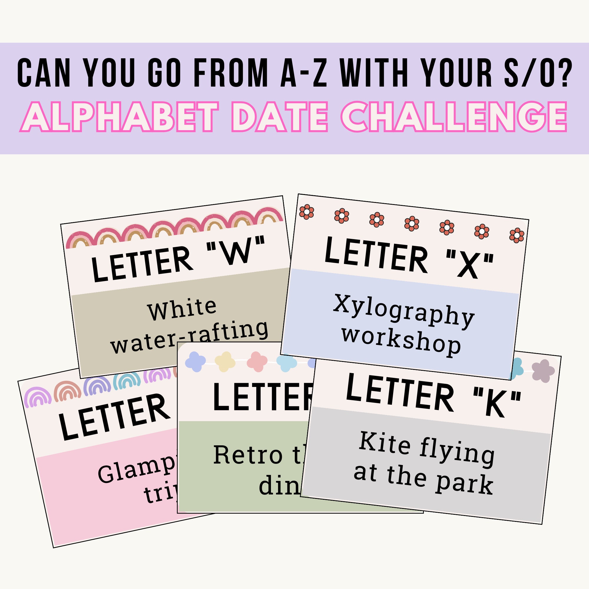 Alphabet Date Ideas, Alphabet Dates From A-Z, 300 Printable Date Ideas ...