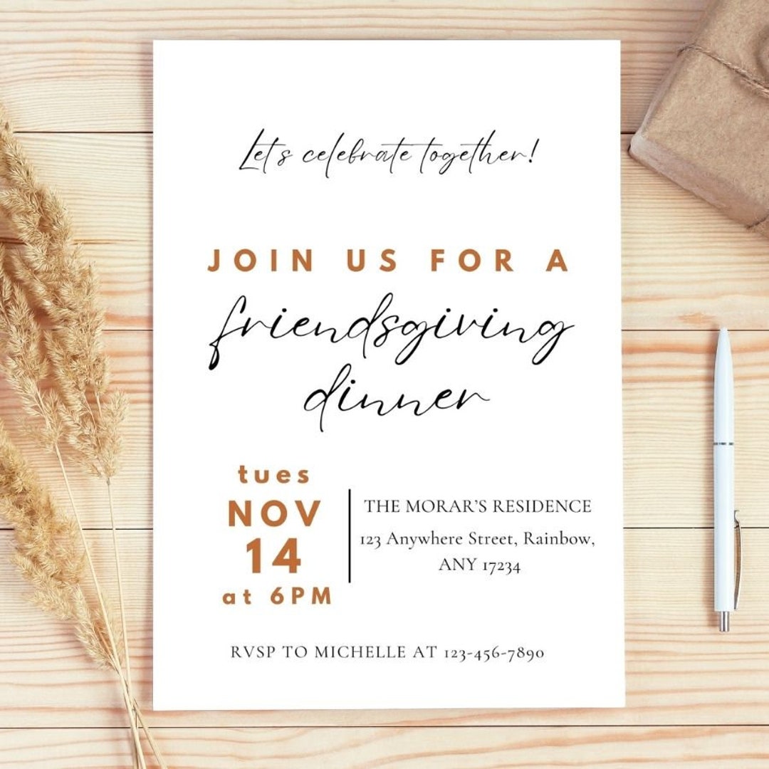EDITABLE Friendsgiving Invitation, Friendsgiving Potluck Canva Template ...