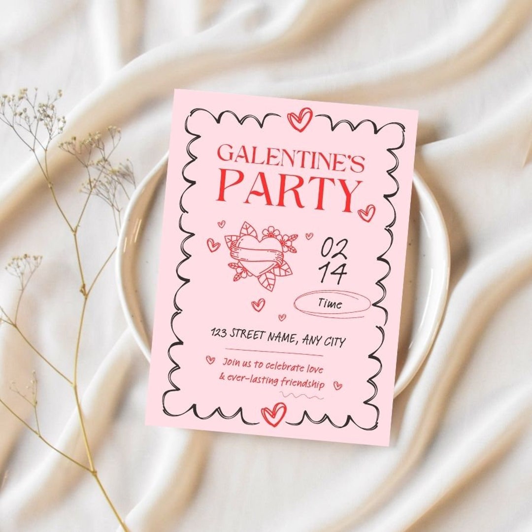 EDITABLE Galentine's Day Party Invitation, Galentine's Day Invitation ...