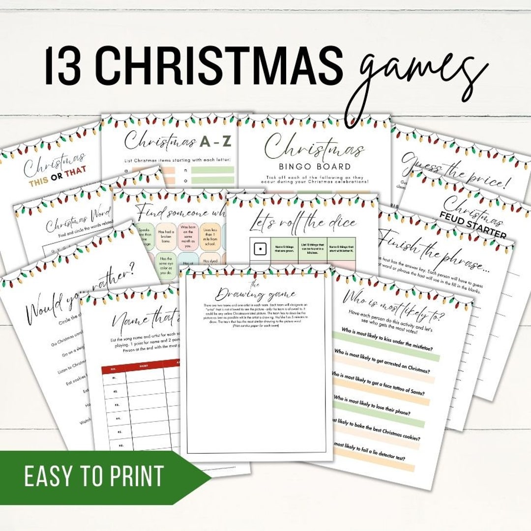 Christmas Games Bundle, Christmas Printable Games Bundle, Christmas ...