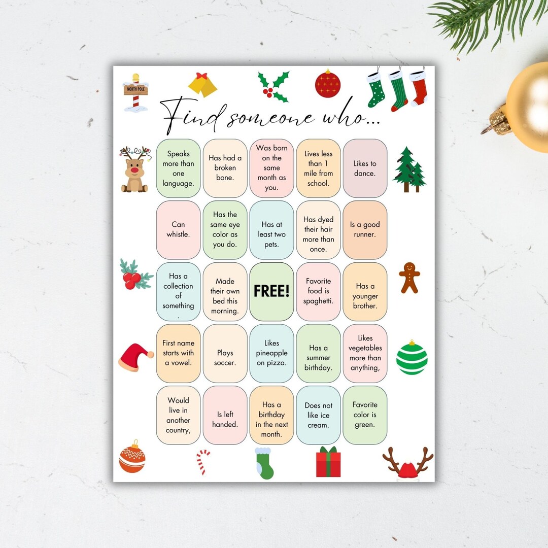Friendsmas Icebreaker Game, Friendsmas Printable, Friendsmas Games ...