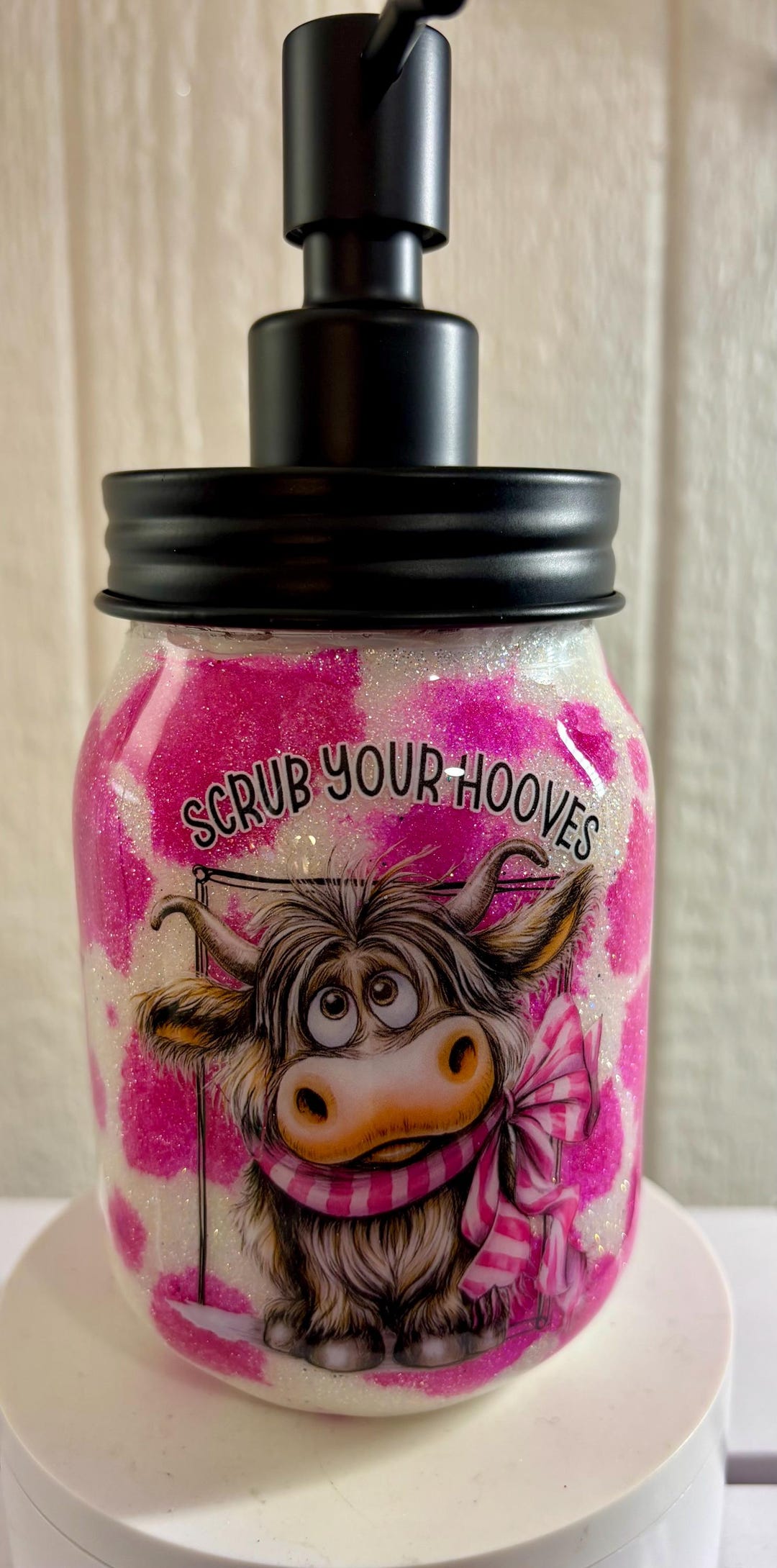 Scrub Your Hooves Cow Soap Dispenser | Glitter Bathroom Decor | Funny ...