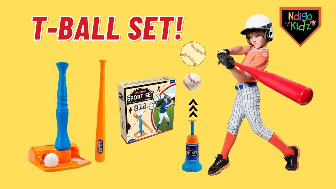 Kids T-ball Set With BALL LAUNCHER - Etsy