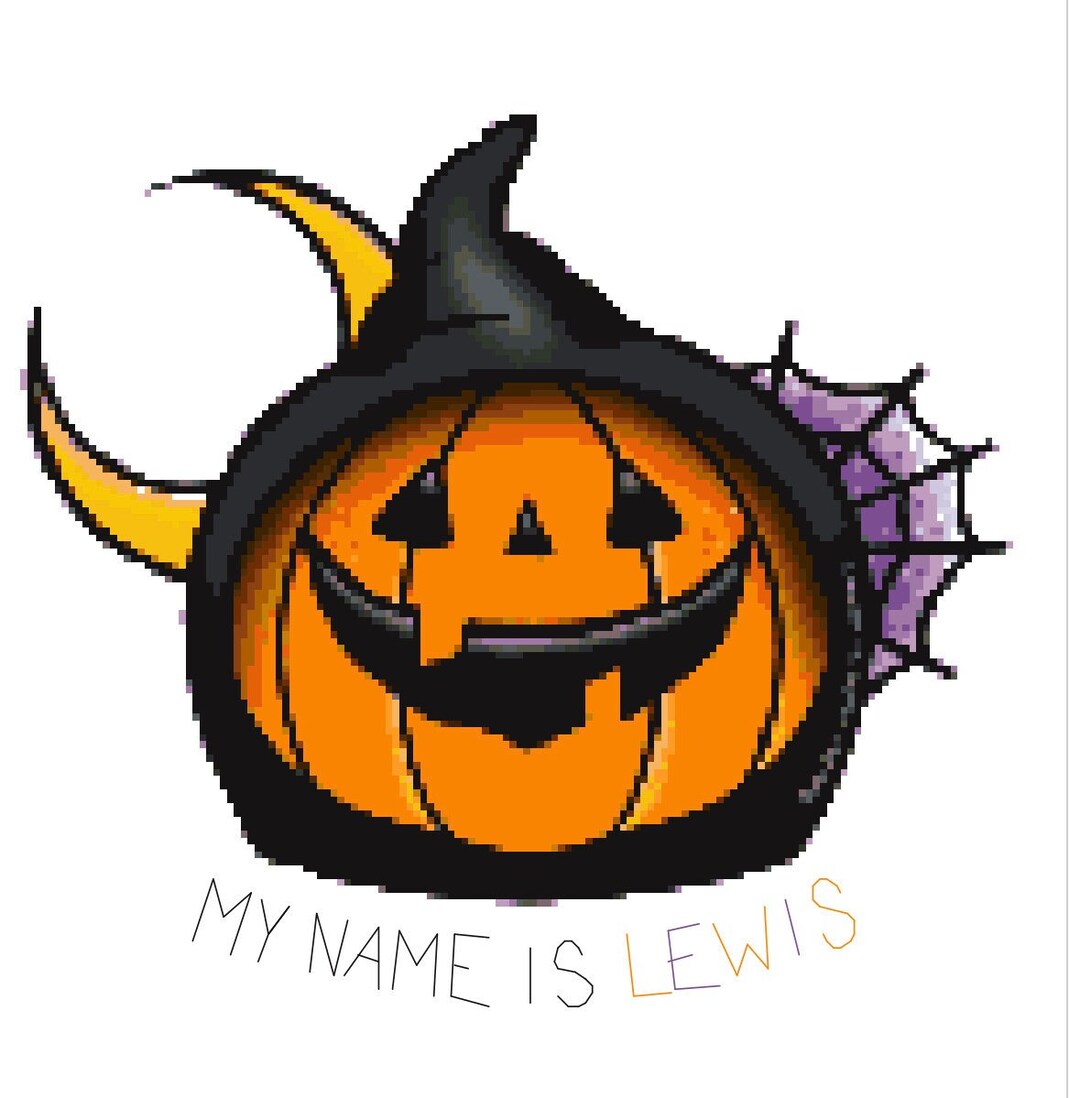My Name is Lewis Cross Stitch Pattern Halloween - Etsy