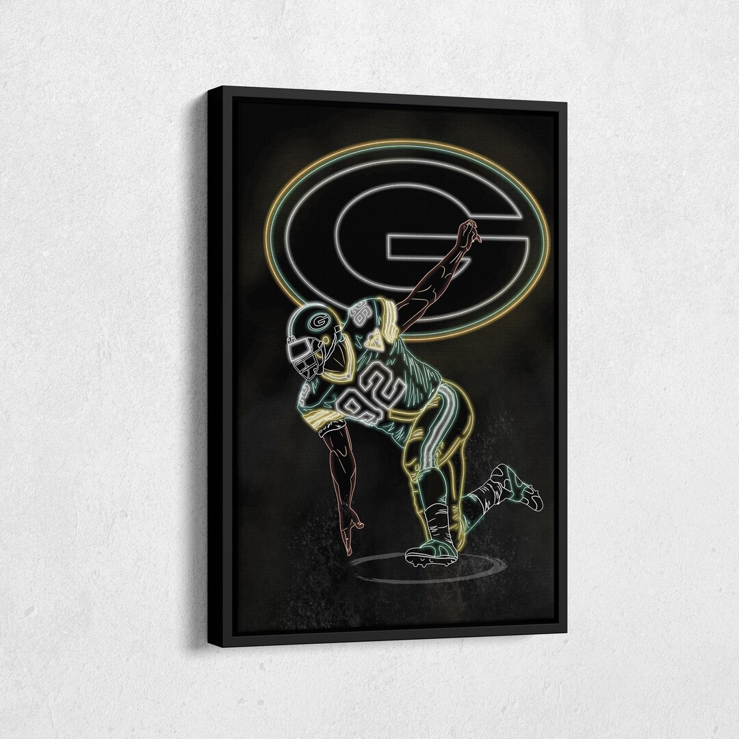 Reggie White Poster Neon Effect Green Bay Packers NFL Canvas - Etsy