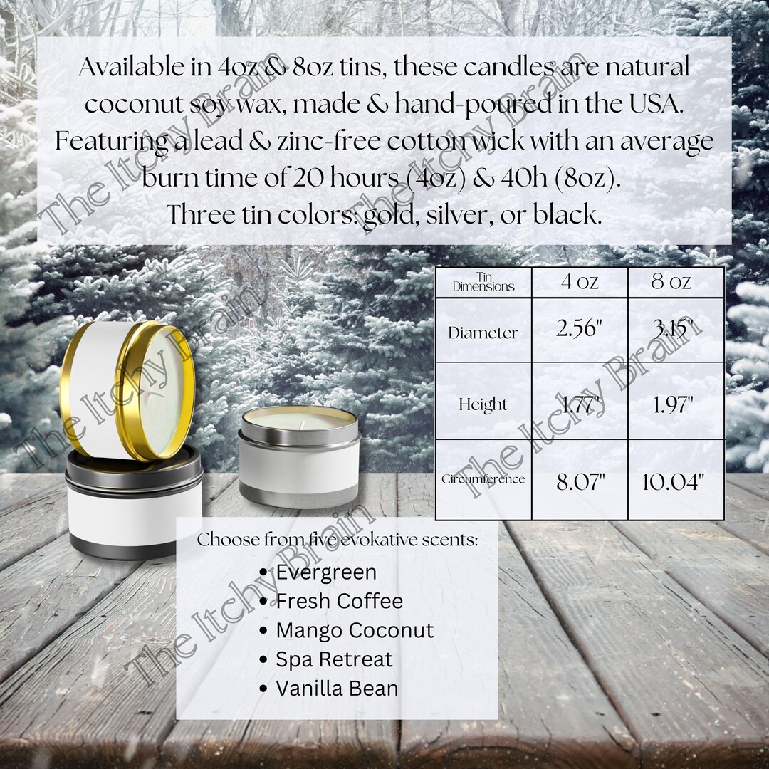 5 Pc Tin Candle Mockup Chart Bundle | Printify Candle Mockups 4oz & 8oz ...