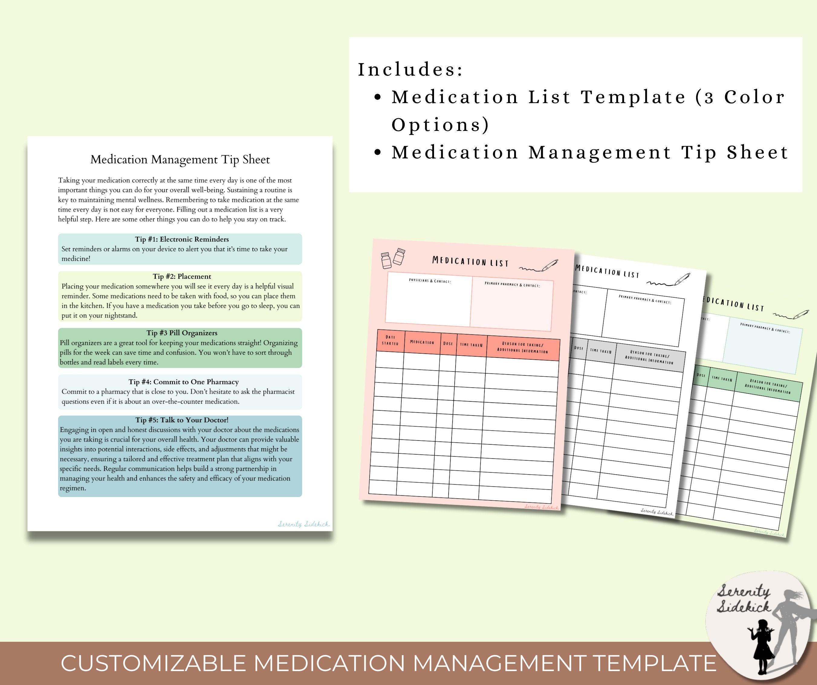 Medication Log Template and Medication Management Tip Sheet Medication ...