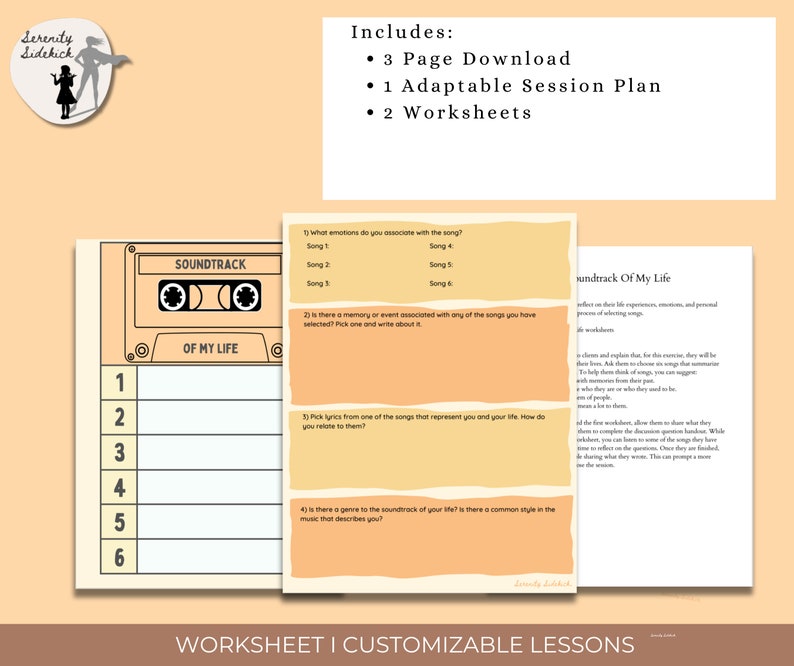 Soundtrack of My Life: Music Therapy Fun Worksheet - Etsy