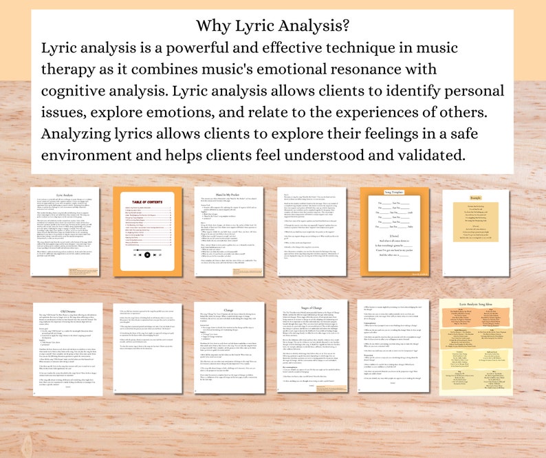 Music Therapy & Lyric Analysis Bundle: Worksheets and Session Plans - Etsy