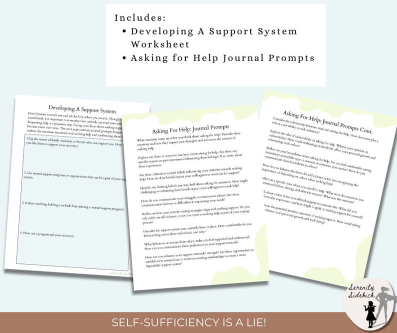 Developing a Support System and Asking for Help Worksheet and Journal ...