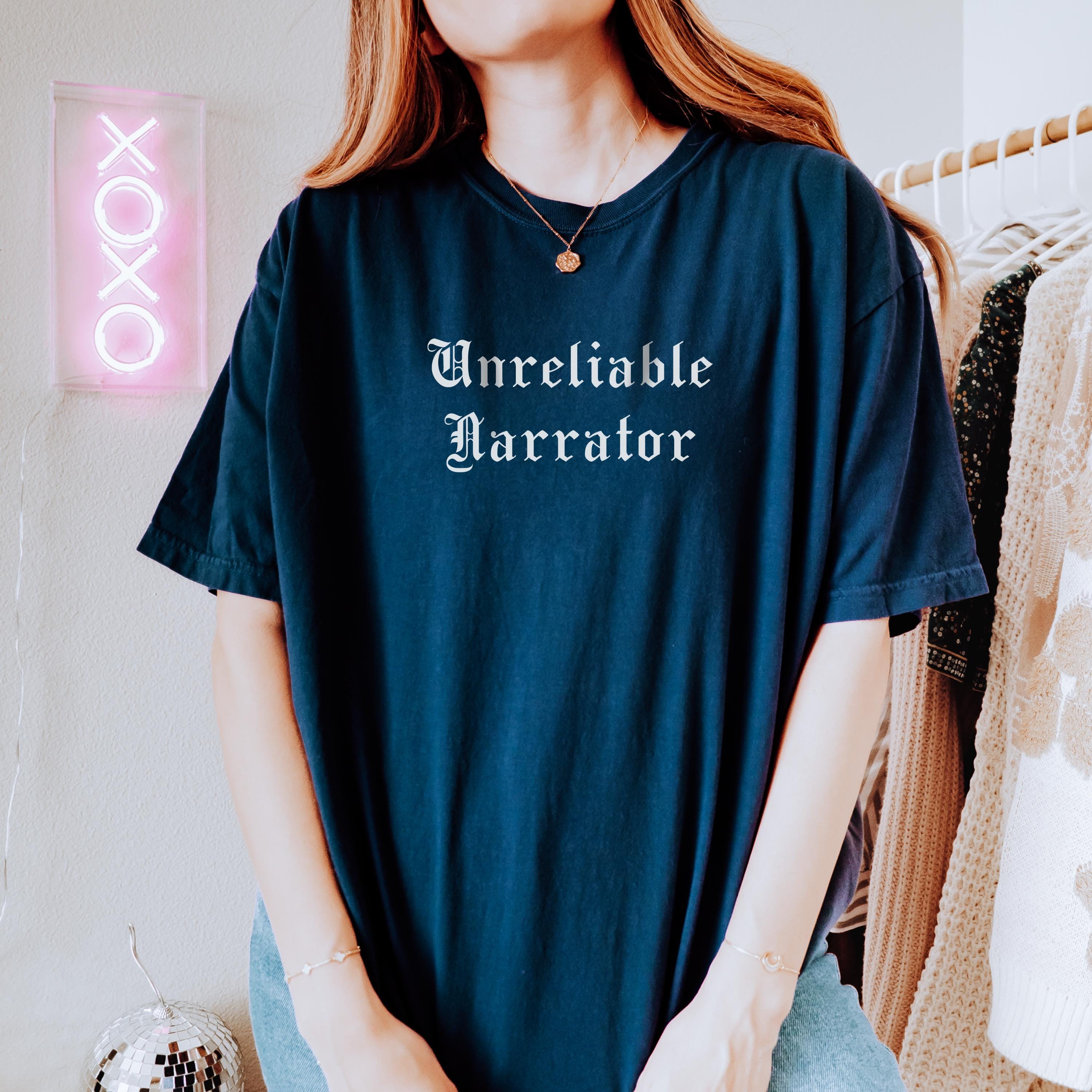 Unreliable Narrator Shirt, Gothic Literary Tee, Bookish Gifts, Light ...