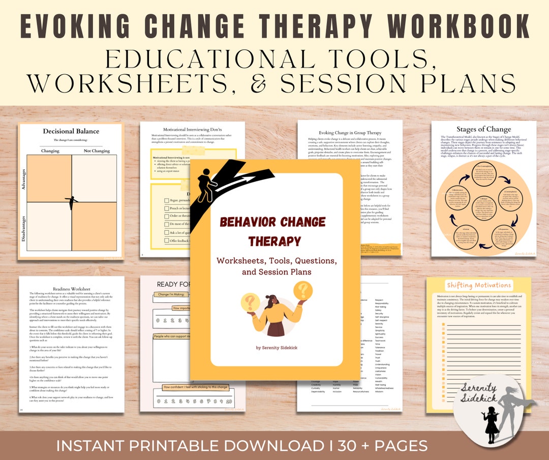 Behavior Change Therapy Worksheets, Questions, and Session Plans ...