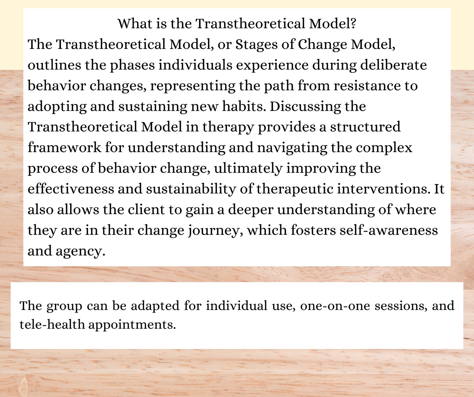 Stages of Change Transtheoretical Model Worksheet and Group Session ...