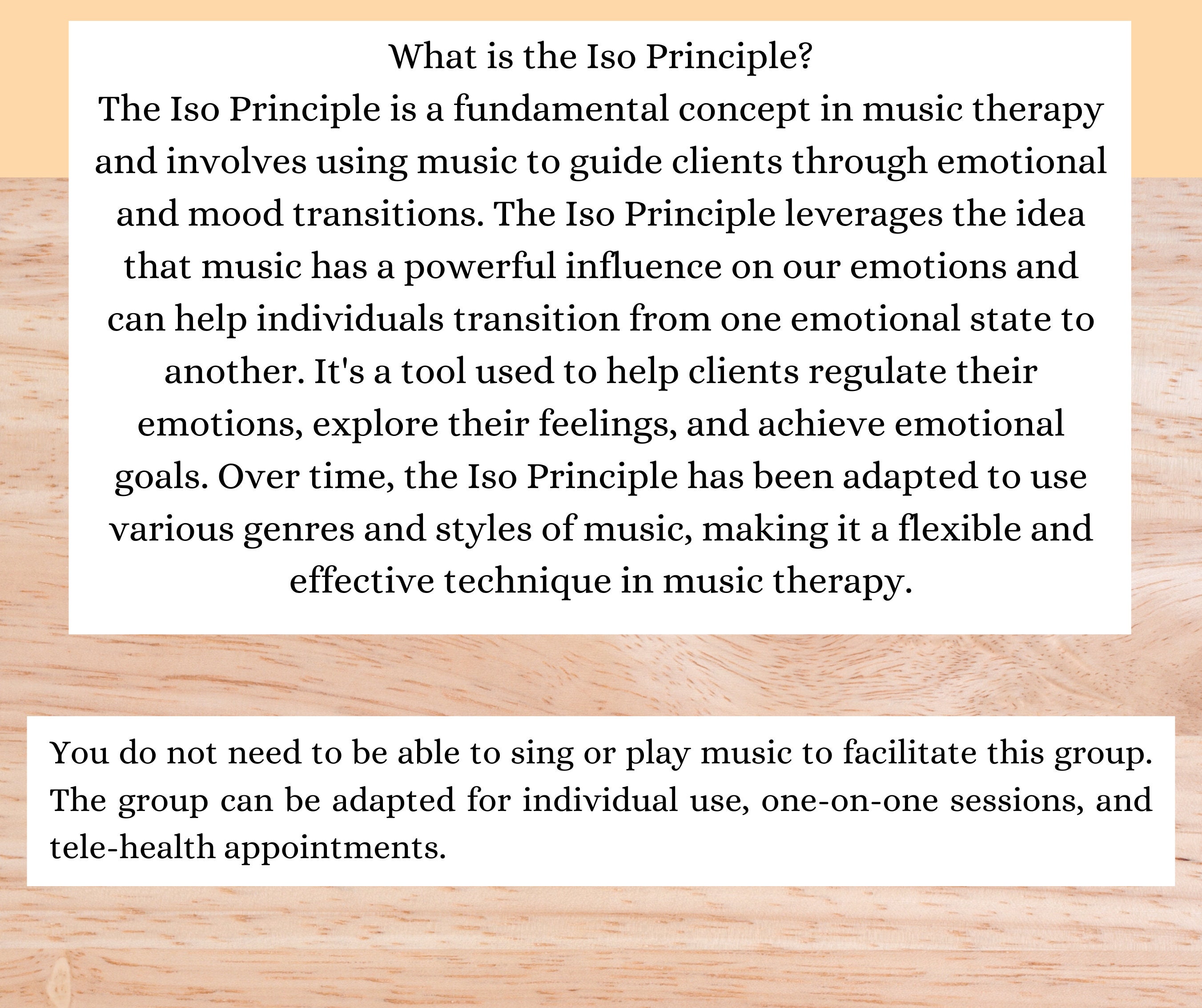 Iso Principle Music Therapy Worksheet & Session Plan, Group Therapy ...