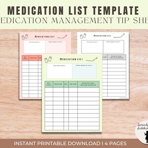 Medication Log Template and Medication Management Tip Sheet Medication ...