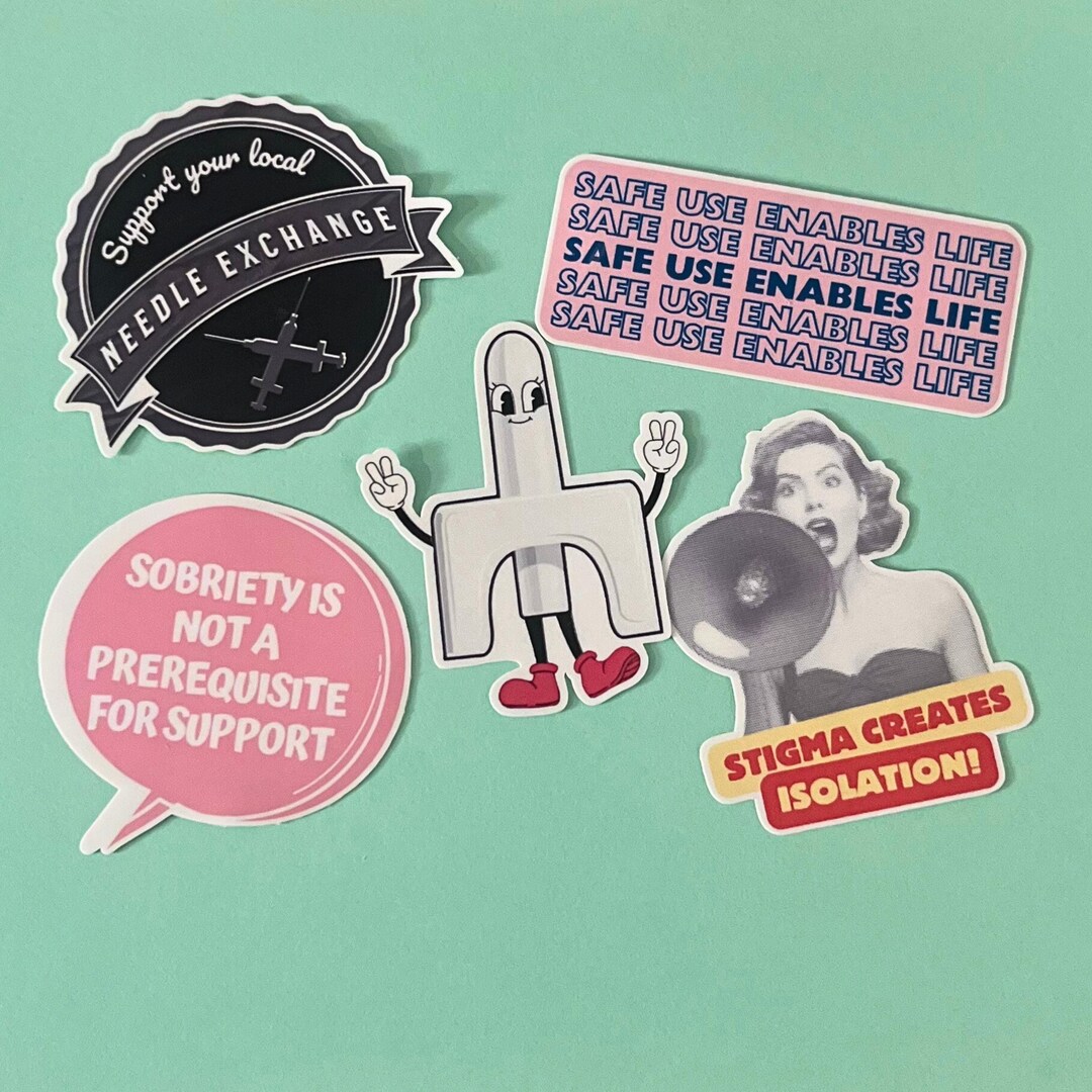 Harm Reduction Stickers, Set of 5 Bundle, Narcan Naloxone, Safe Use Saves Lives, Anti-stigma ...
