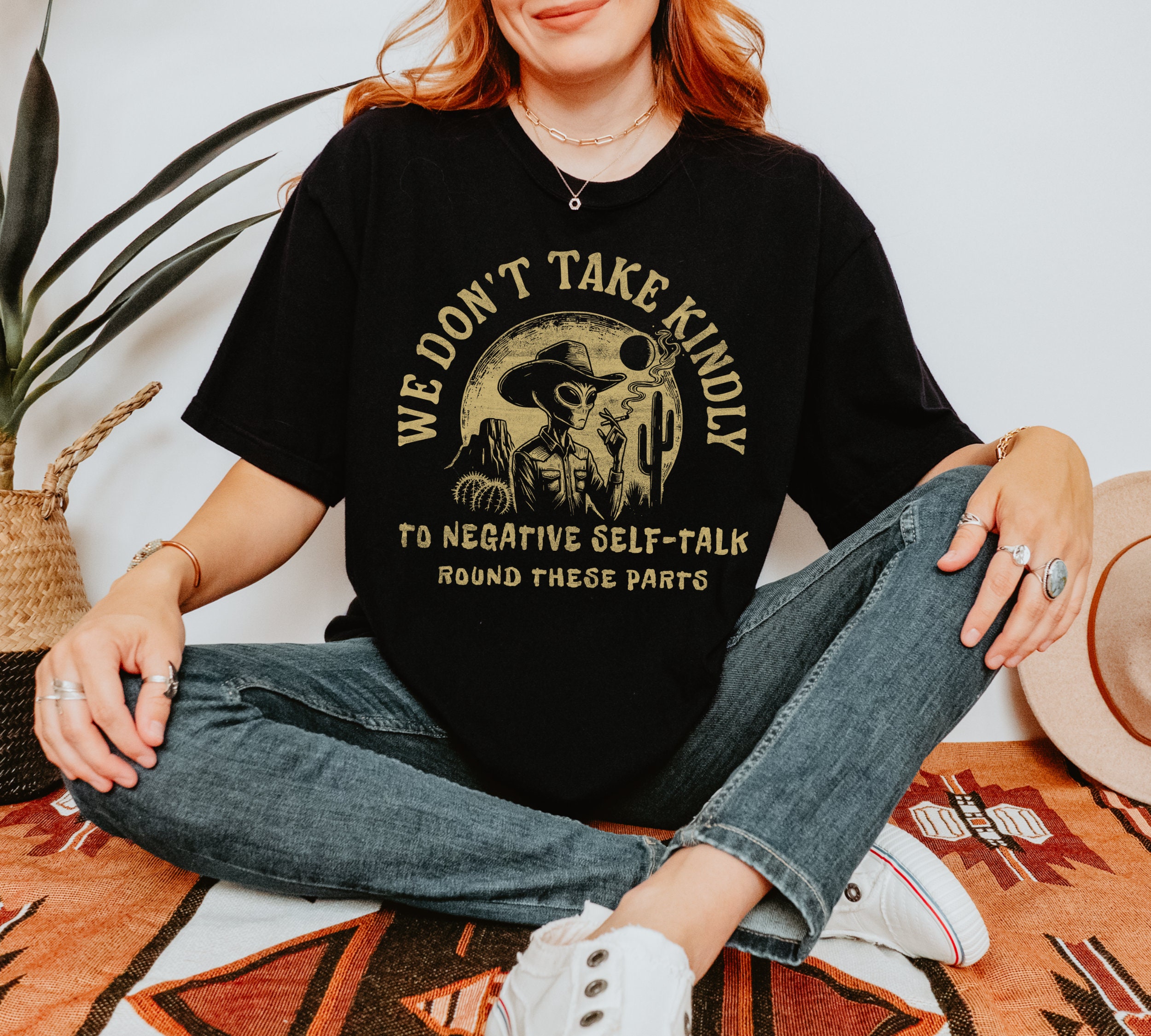 Negative Self-talk Alien Shirt, Funny Mental Health Shirt, Therapy ...