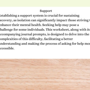 Developing a Support System and Asking for Help Worksheet and Journal ...