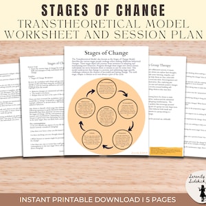 Stages of Change Transtheoretical Model Worksheet and Group Session ...