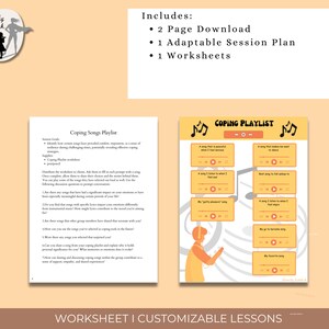 Coping Songs Playlist Fun Music Therapy Worksheet - Etsy