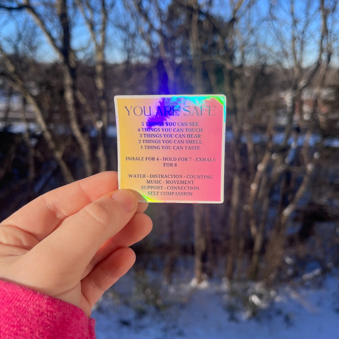 You Are Safe Coping Skills Sticker, Holographic Waterproof Sticker ...