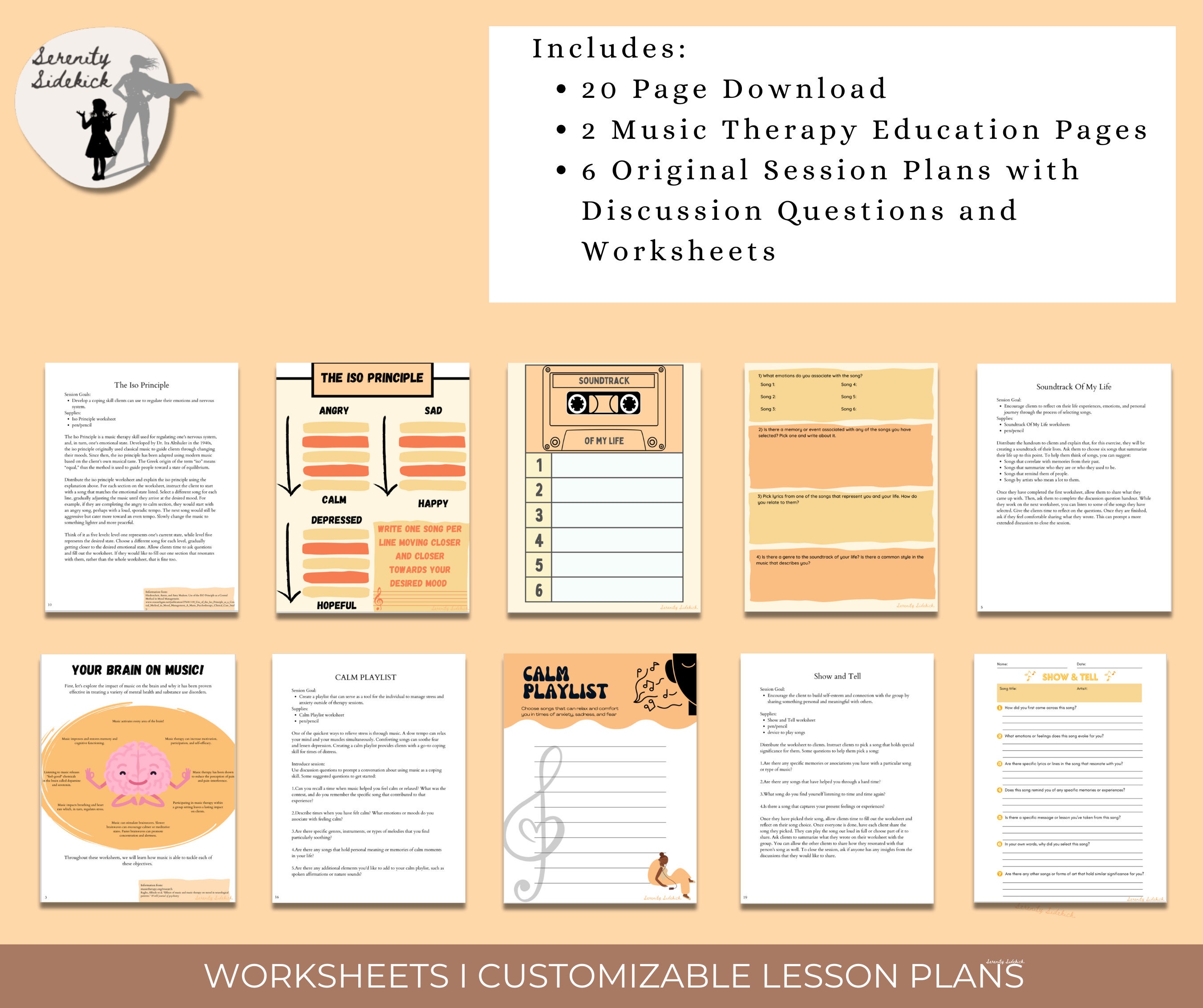 Music Therapy Worksheets and Session Plans Therapy Tools - Etsy