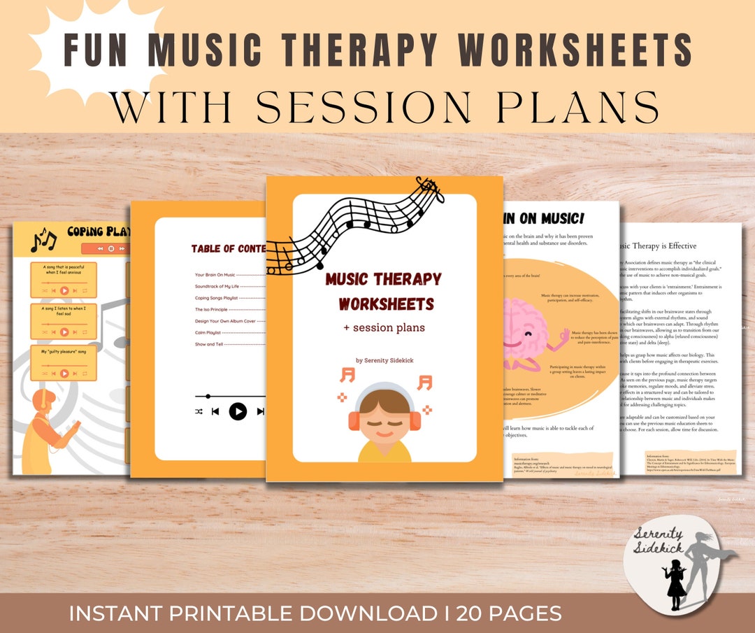 Music Therapy Worksheets and Session Plans Therapy Tools - Etsy