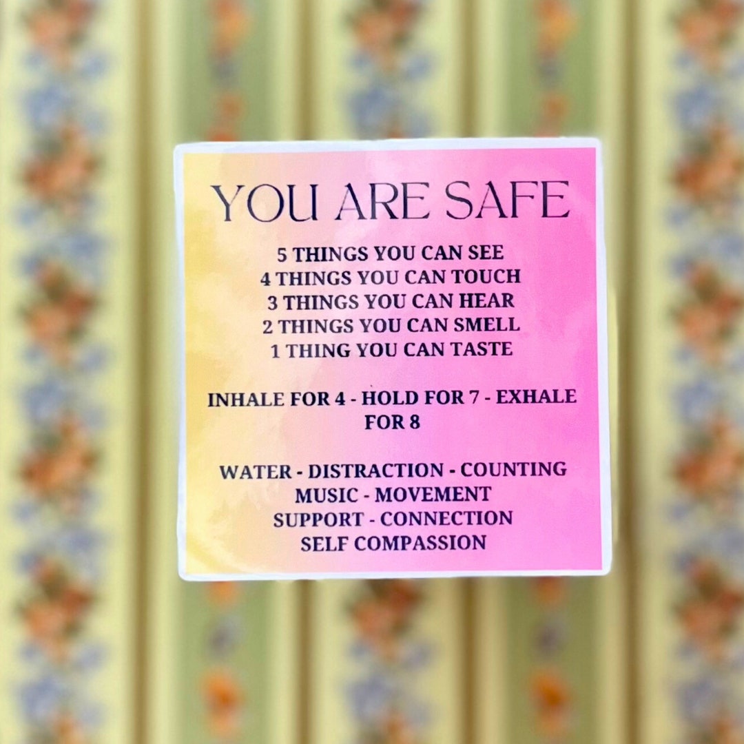 You Are Safe Coping Skills Sticker, Holographic Waterproof Sticker ...