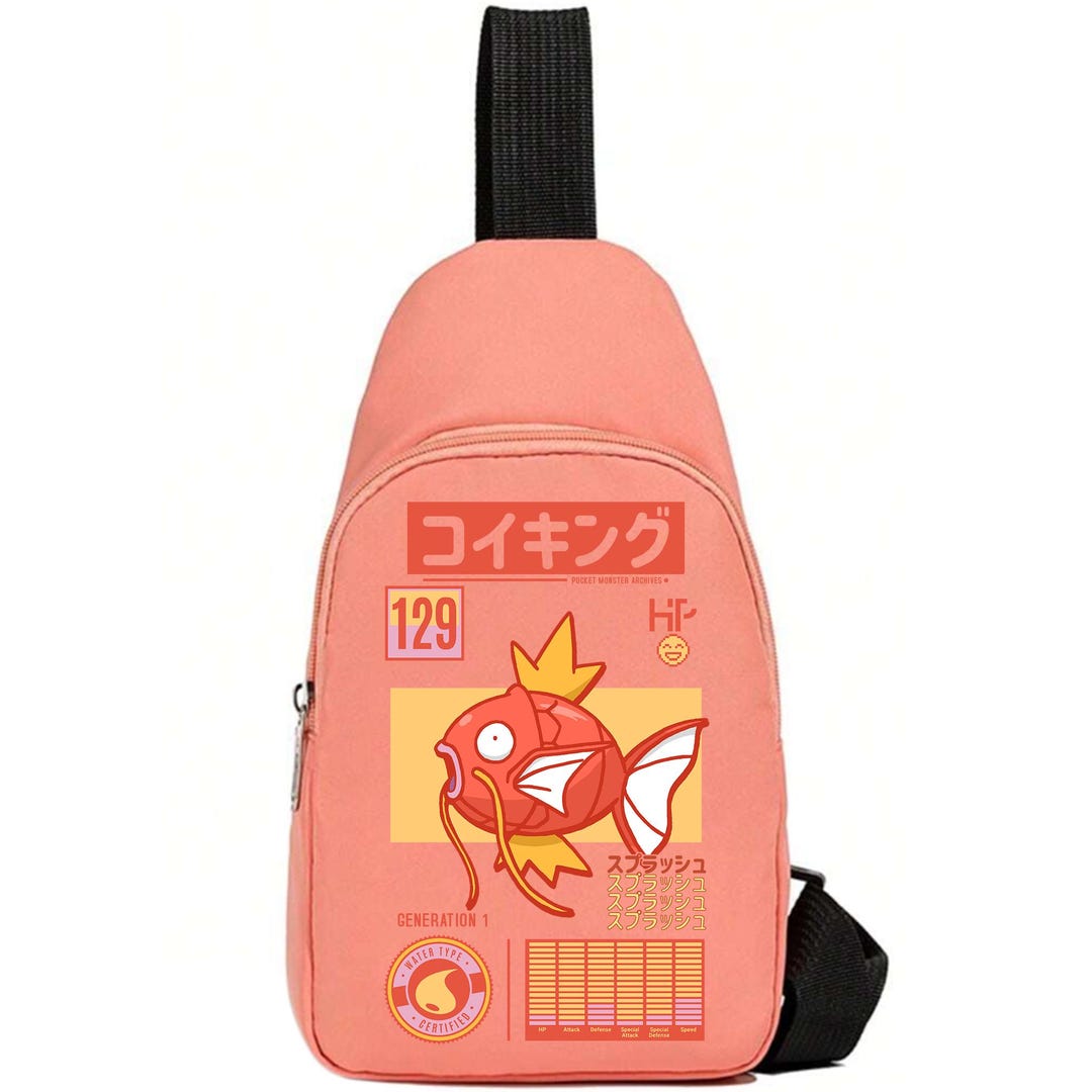 Magikarp Pokémon Crossbody Bag – Retro Anime Sling Backpack, Kawaii ...