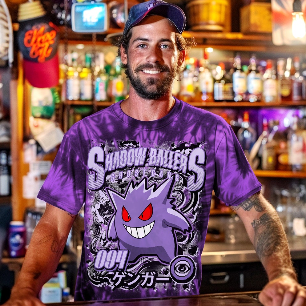 Gengar Pokemon Purple Tie Dye Vaporwave Japanese Streetwear T-shirt ...