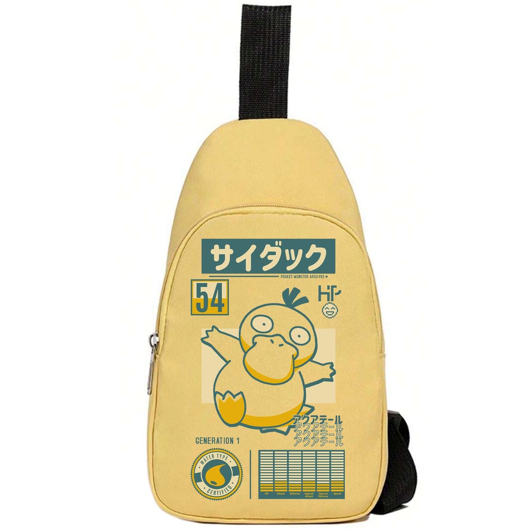 Psyduck Pokémon Crossbody Bag – Retro Anime Sling Backpack, Kawaii ...