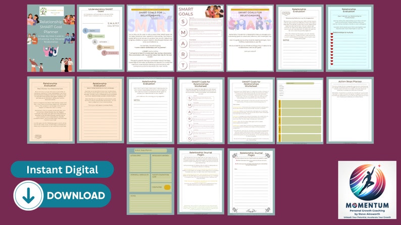 Relationship SMART Goals Planner: A Step-by-step Guide to Enhancing ...