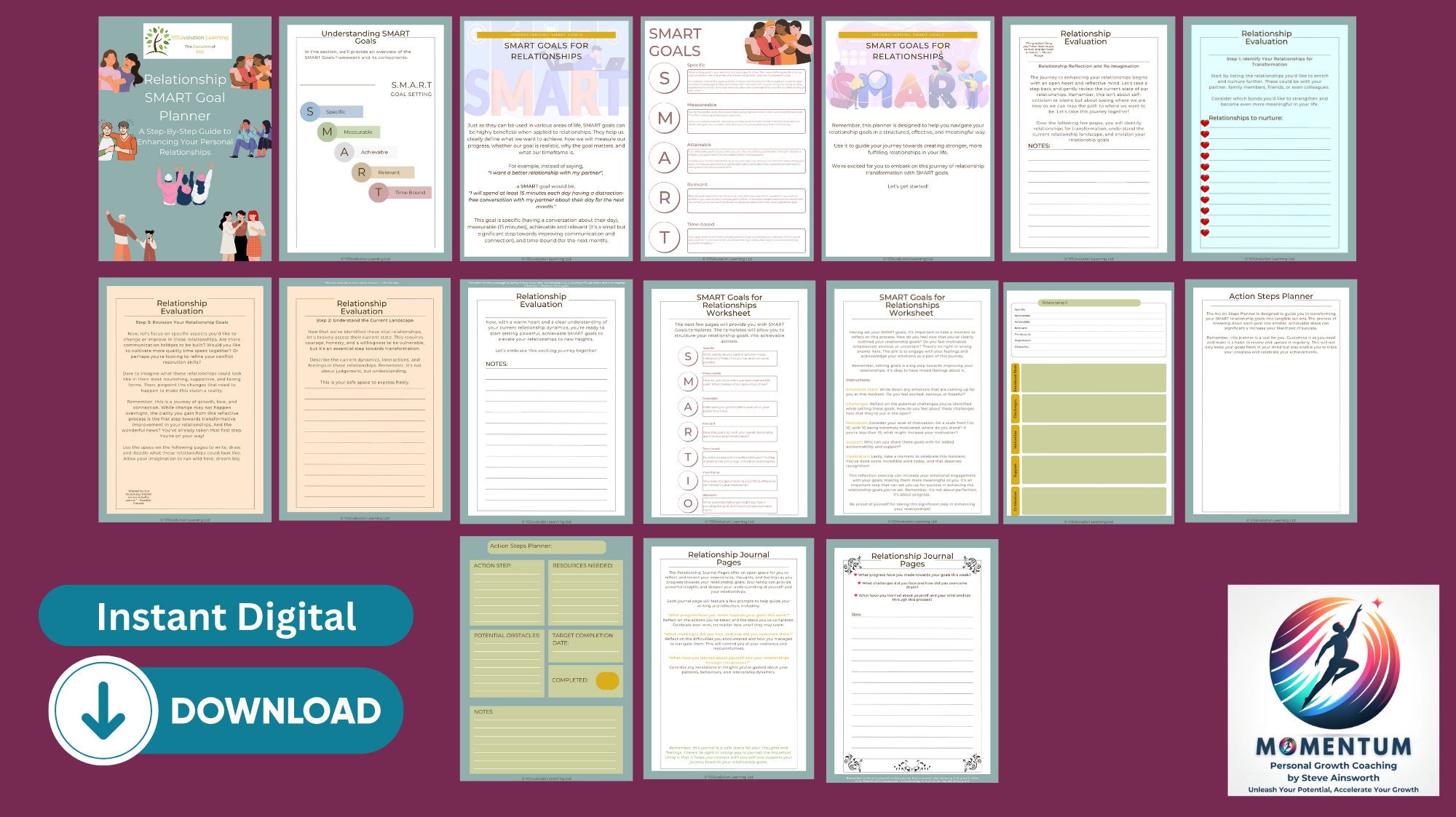 Relationship SMART Goals Planner: A Step-by-step Guide to Enhancing ...