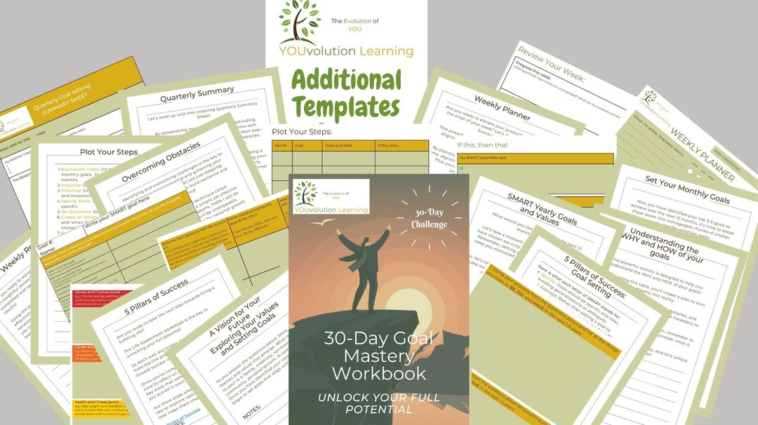 30-day Goal Mastery Workbook - Digital Goal Planner, Habit Tracker ...