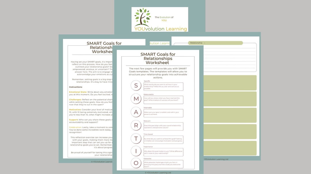 SMART Goals for Relationships Worksheet: Transform Love & Connection - Etsy