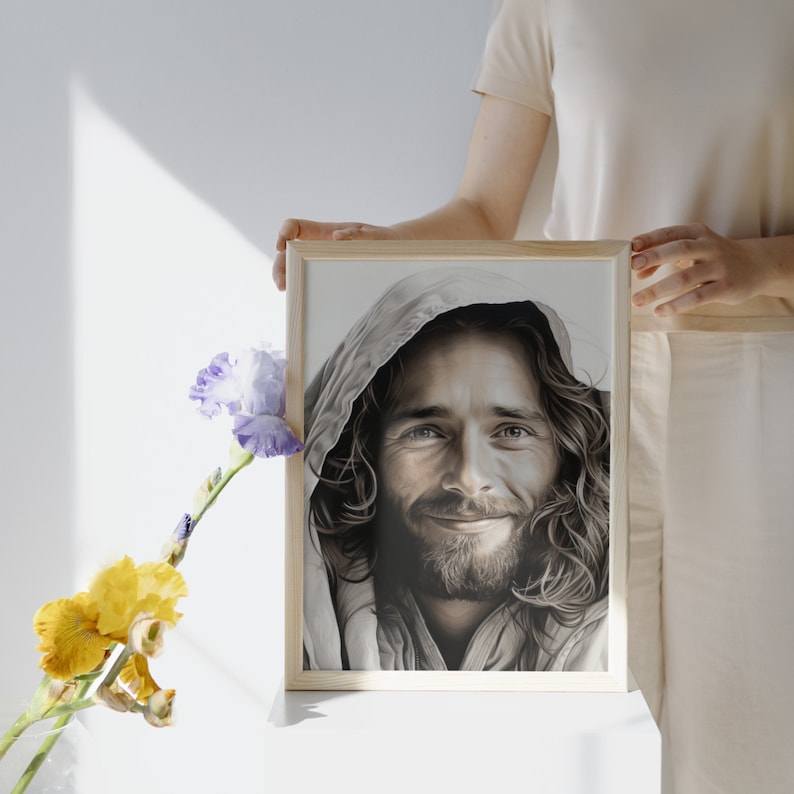 Jesus Christ Portrait Digital Download, Modern, Realistic, Pencil ...