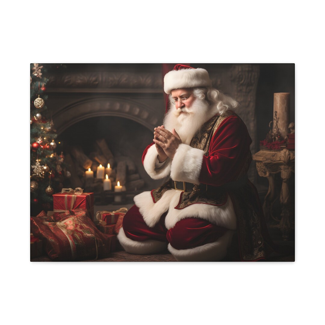 Canvas of Santa's Christmas Eve Prayer on Matte Stretched Canvas - Etsy