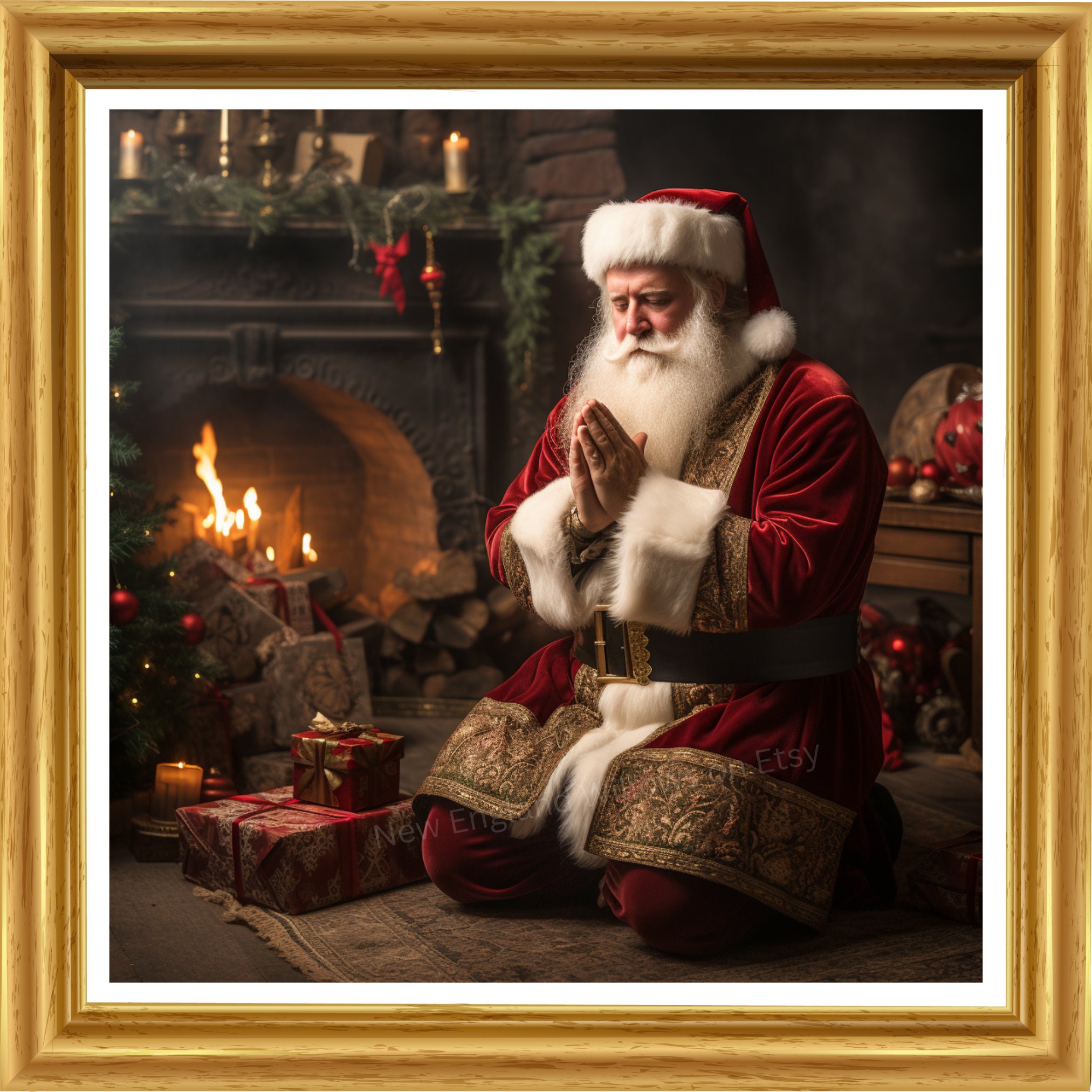 Santa's Christmas Eve Prayer Digital Download, Santa Pray, Santa and ...