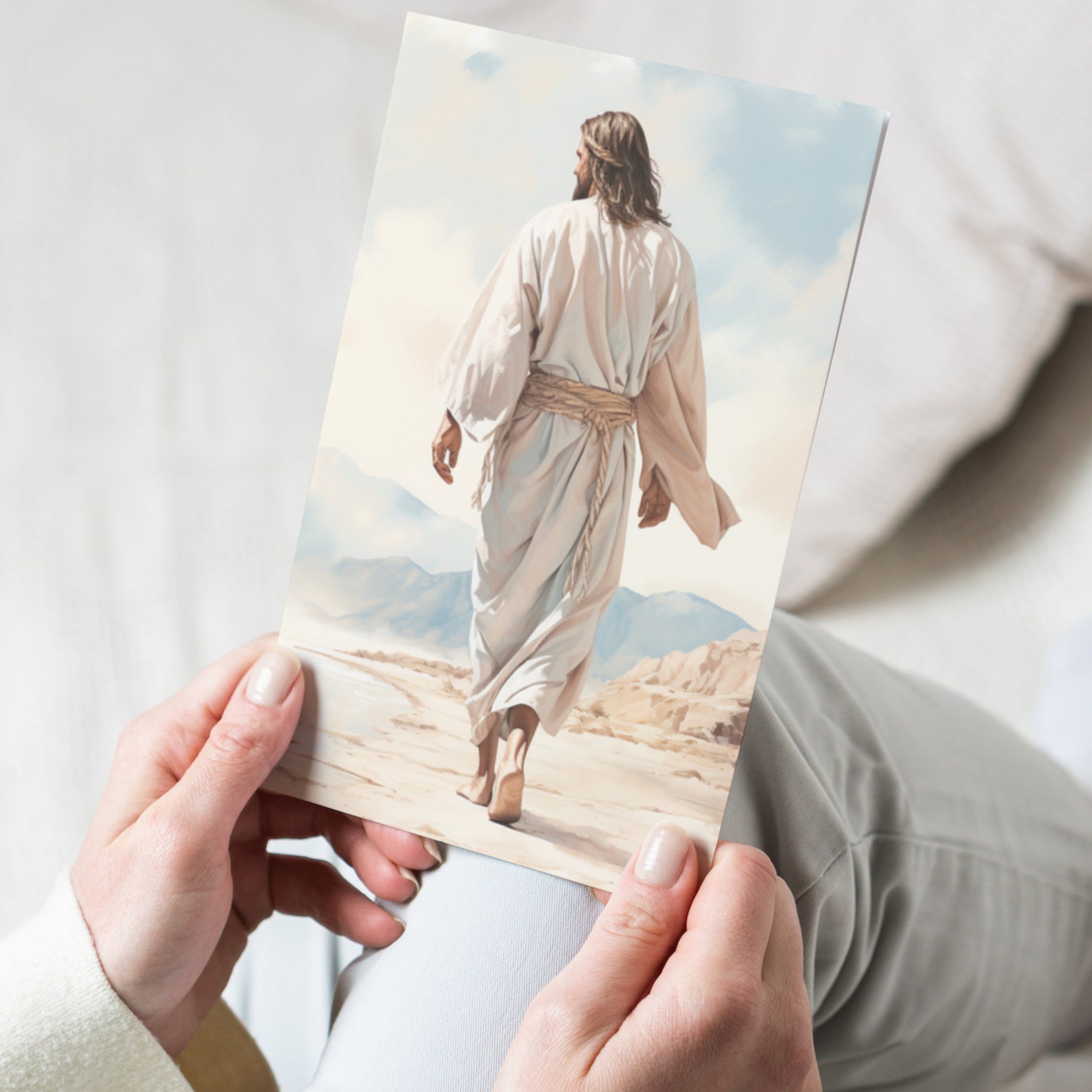 Christ Walking on the Beach Shore, Jesus Saviour, Christian Home Decor ...