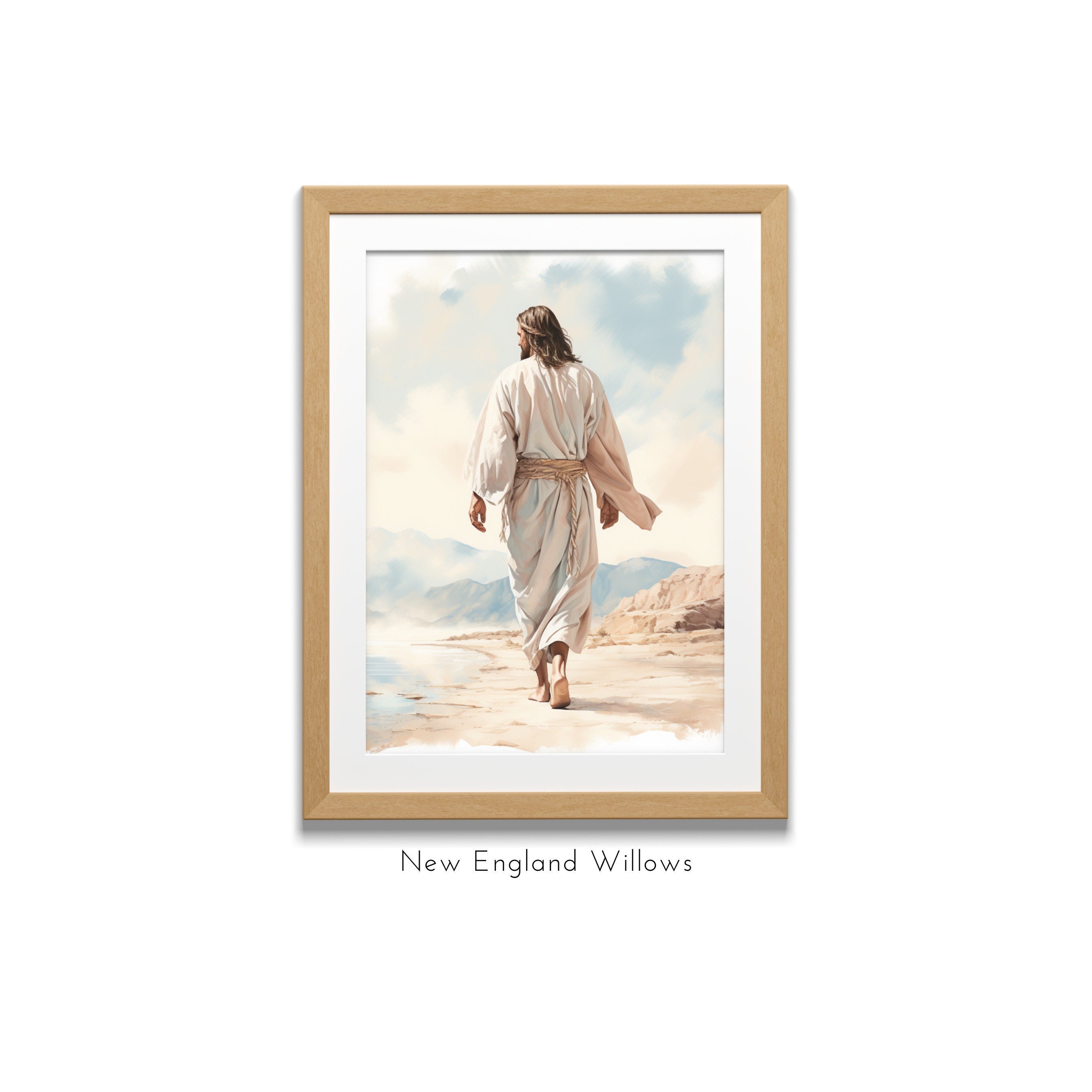 Christ Walking on the Beach Shore, Jesus Saviour, Christian Home Decor ...