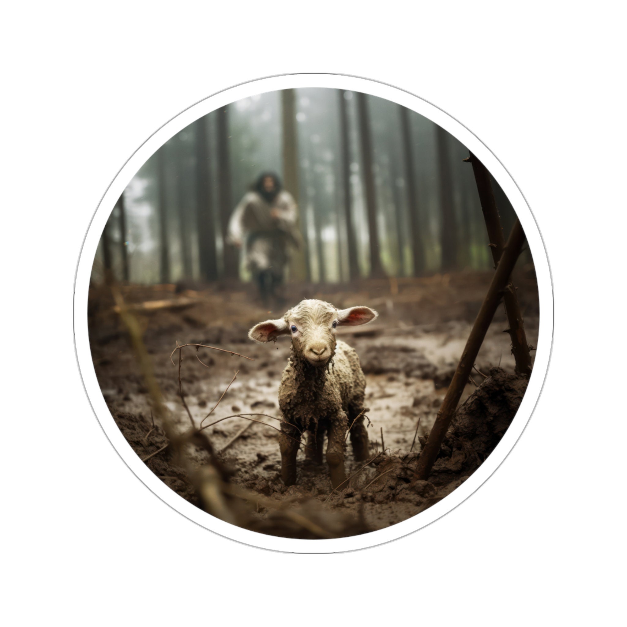 Christ Will Save the Lamb Sticker Round Kiss Cut, Multiple Sizes ...